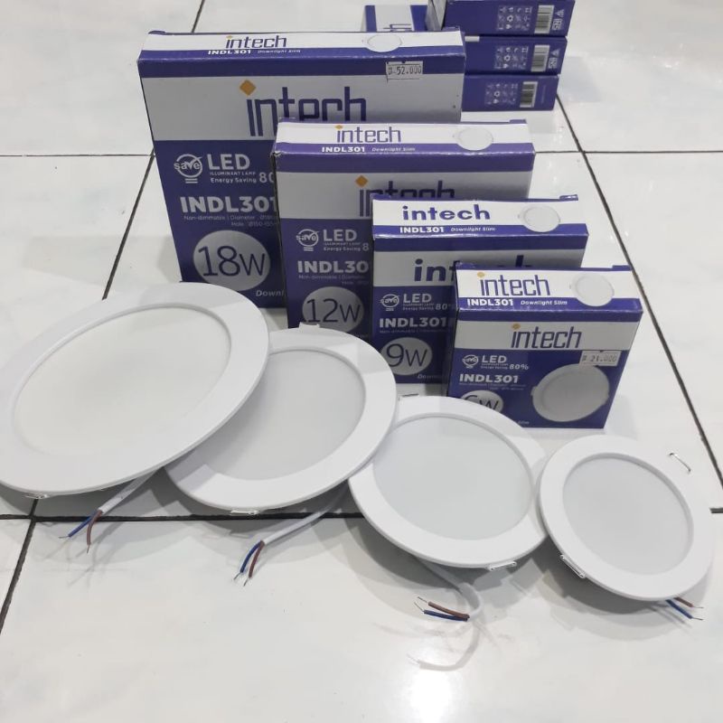 Jual Lampu LED Panel Downlight 6W 9W 12W 18W Inbow IB Intech INDL301 ...