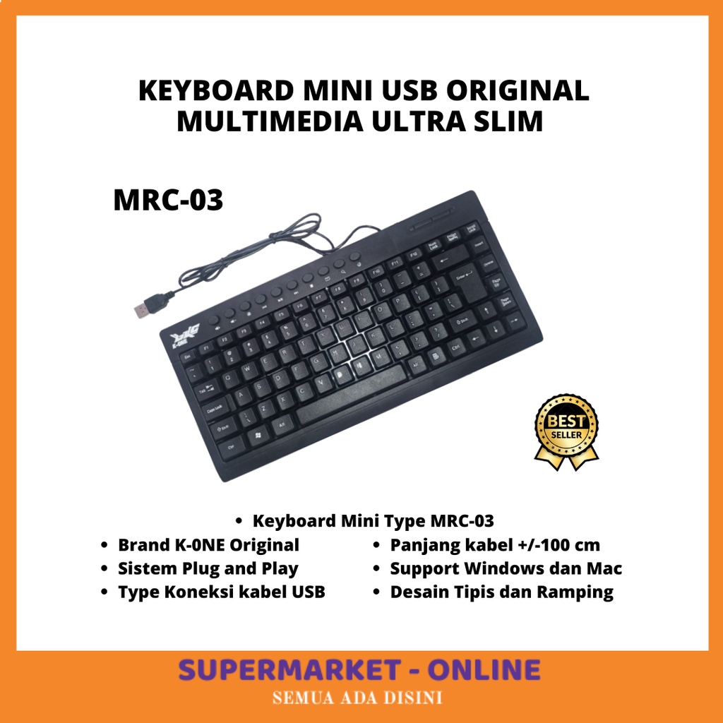 Jual PROMO Keyboard Keybord Mini USB Kabel Ergonomic Desain Mini Slim ...