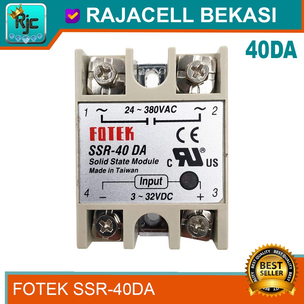 Jual SSR Solid State relay 40A Fotek SSR-40DA 40 Ampere 24-380V 220V AC | Shopee Indonesia