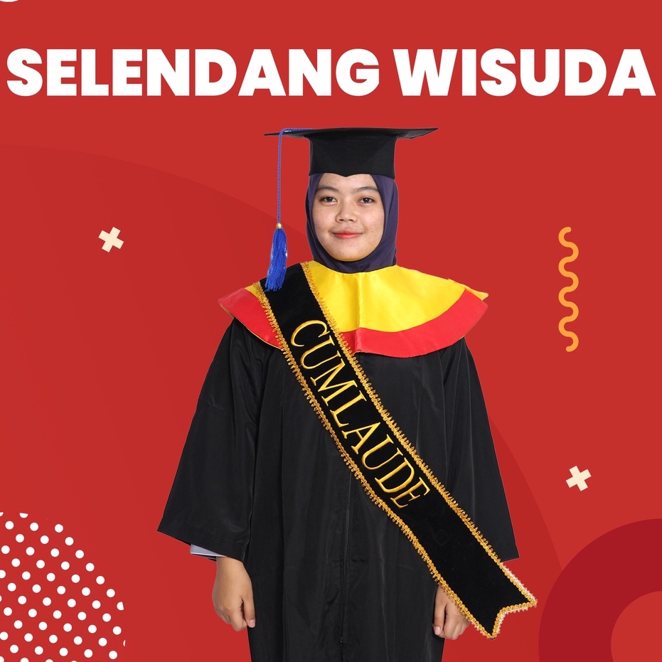 Jual SELENDANG POLOS / SELENDANG BORDIR CUMLAUDE / BISA COSTEM NAMA ...