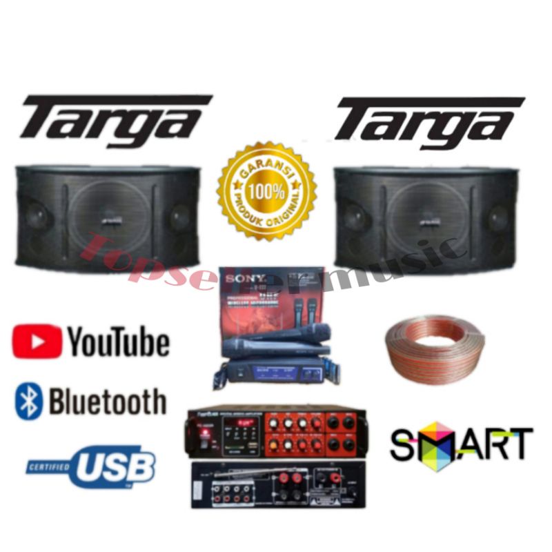 Jual PAKET KARAOKE TARGA BLUETOOTH PAKETAN SOUND SYSTEM MIC WIRELESS ...