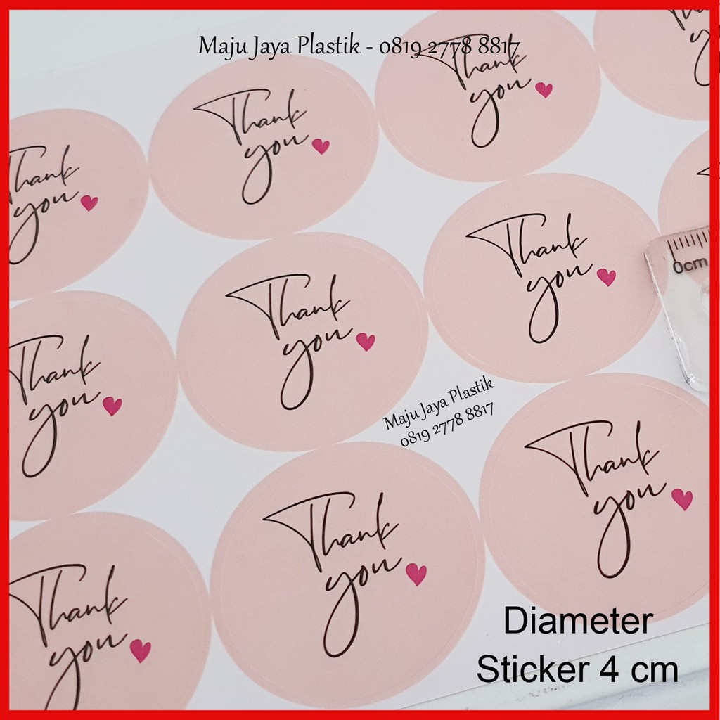 Jual Sticker Thank You Bulat Diameter 4 cm, 1 pak isi 12pcs | Shopee ...