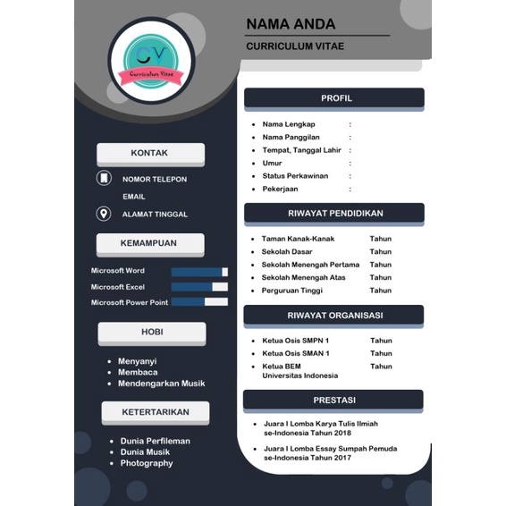 Jual Desain CV 6 Premium Paket Lengkap! (Lamaran Kerja, CV, dan Berkas ...