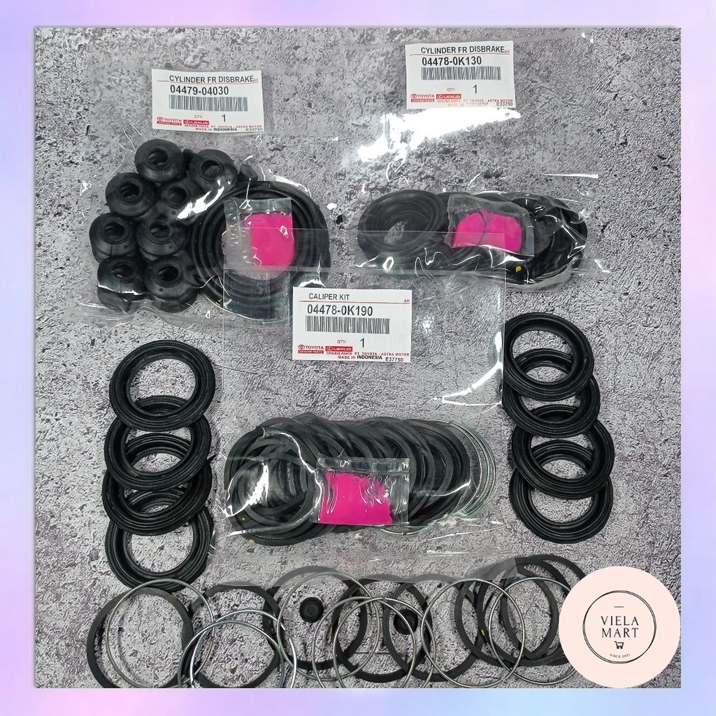 Jual Caliper Kit Karet Seal Rem Cakram Depan Fortuner Hilux (04478-0K130) (04478-0K190) (04479 ...