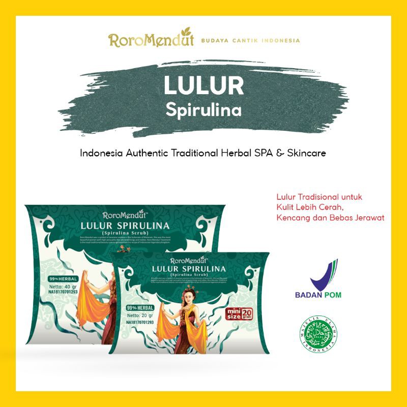Jual Lulur Spirulina Roro Mendut (mini) | Shopee Indonesia