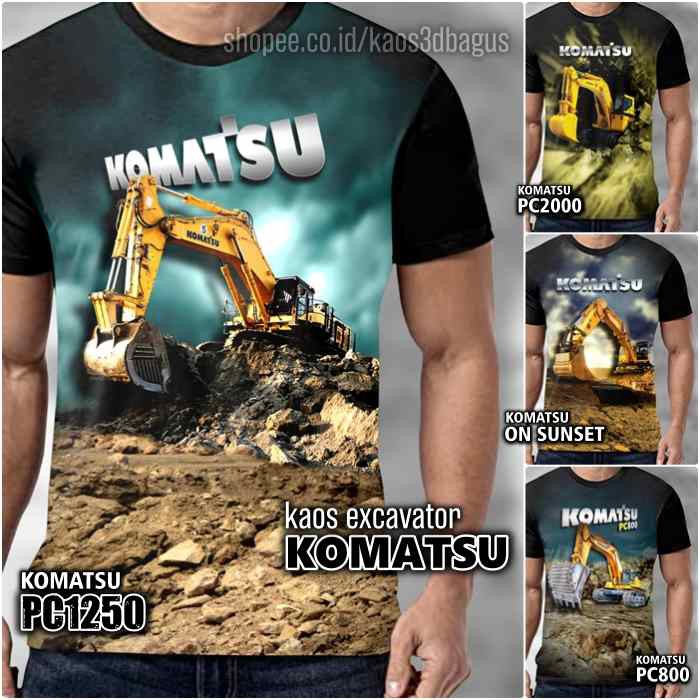 Jual Baju KAOS ALAT BERAT EXCAVATOR KOMATSU Kaos TAMBANG Mining ...