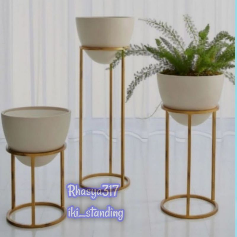 Jual standing pot besi/standing pot paket isi 3/standing pot dengan ...