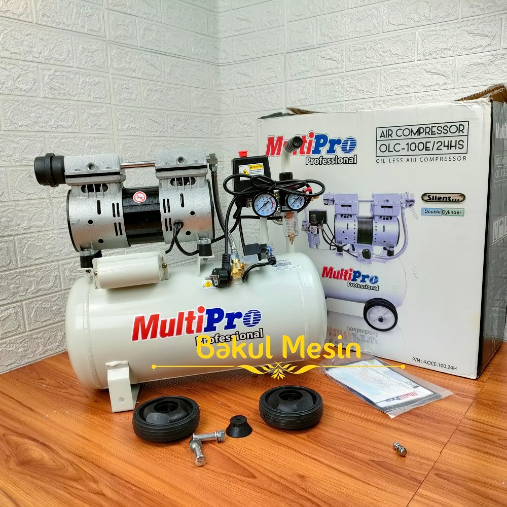 Jual kompresor listrik 1hp 24L multipro OLC 100E-24 compressor oil less ...