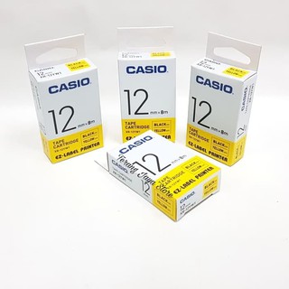 Jual Casio EZ-Label Printer Black Ink Yellow XR-12YW1/Label Casio 12MM ...