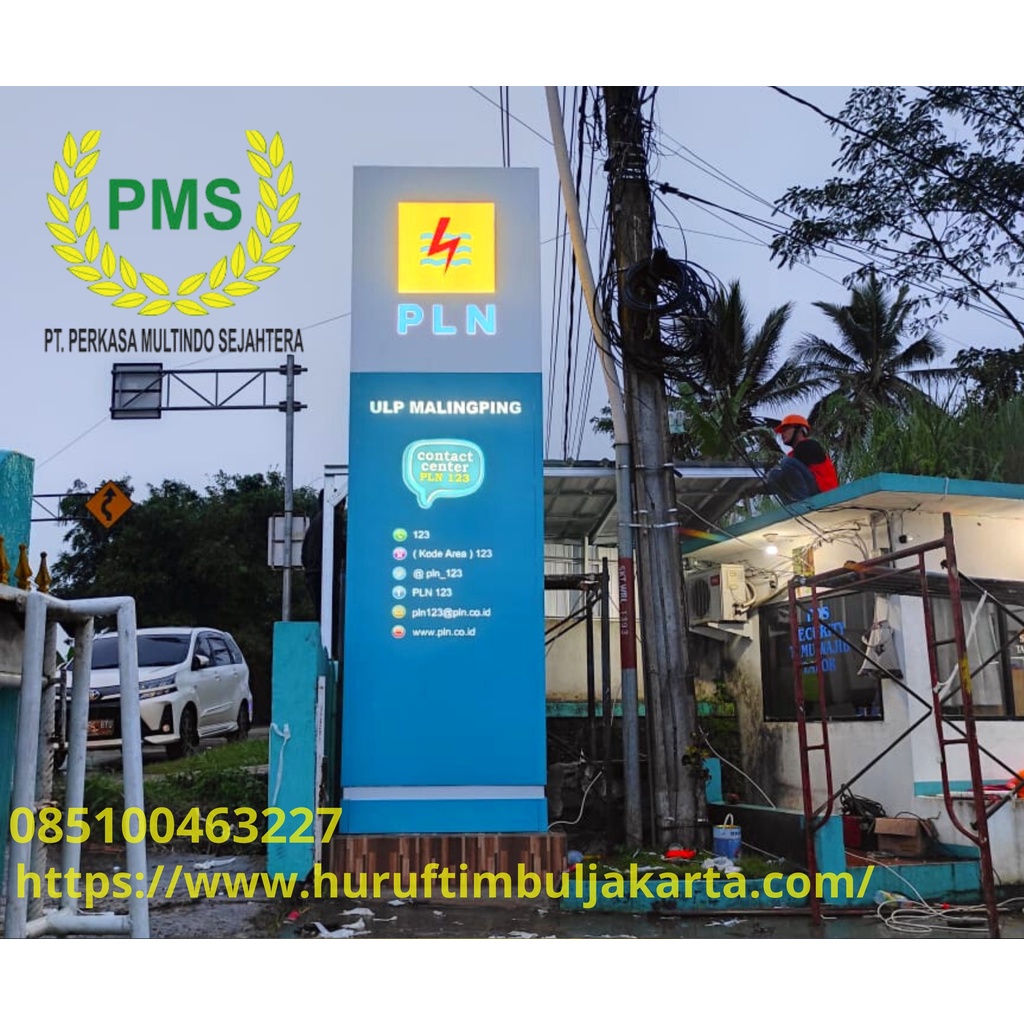 Jual Totem PLN Tangerang,Pylon sign PLN,pembuatan signage PLN huruf ...