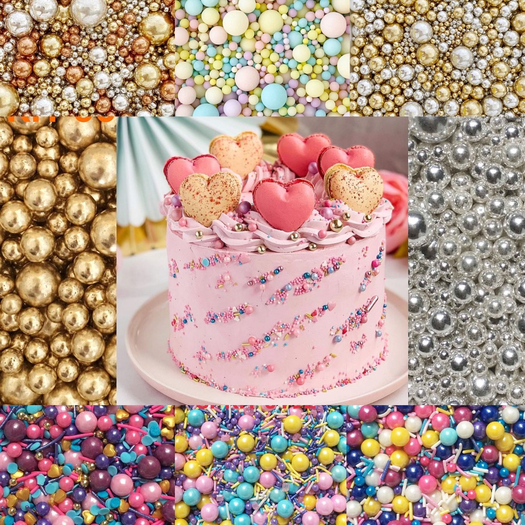 Jual SPRINKLE CAKE MUTIARA MIX / HIASAN KUE / TRIMIT / BAHAN DEKORASI ...
