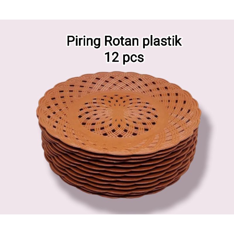 Jual Piring Rotan/ Lidi Plastik Anyaman / piring Rotan Plastik / piring ...