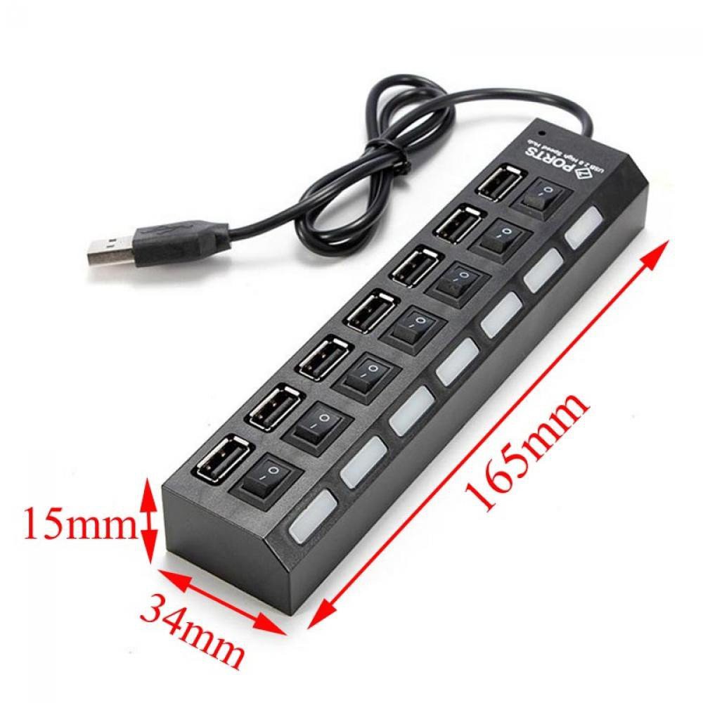 Jual USB 2 HUB 7 PORT DENGAN LAMPU LED DAN SAKLAR Indonesia|Shopee ...