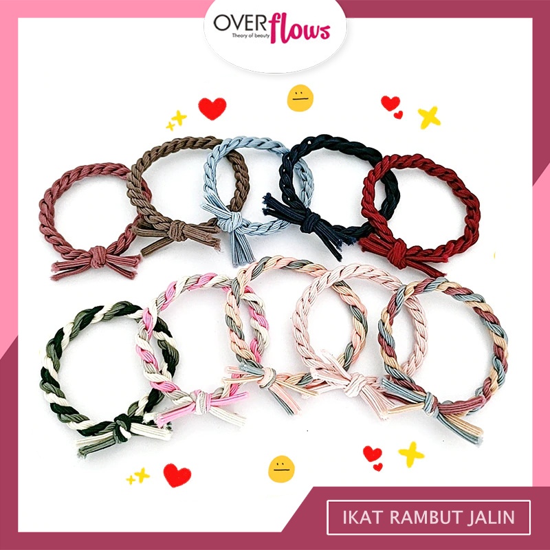 Jual OVERFLOWS.ID Ikat Rambut Jalin Polos Korea Karet Simple Kuncir ...
