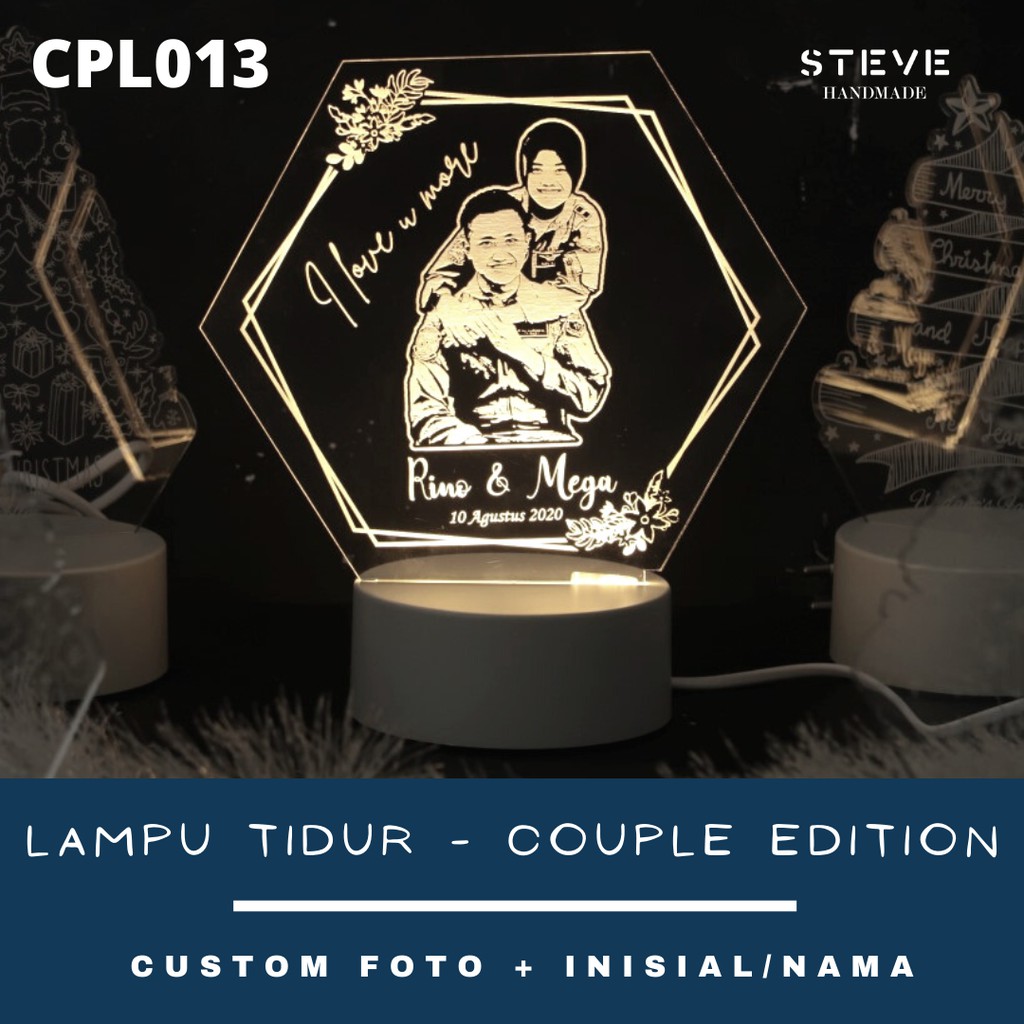 Jual Lampu Tidur Couple Edition LED Akrilik Free Custom LT2001 Steve ...