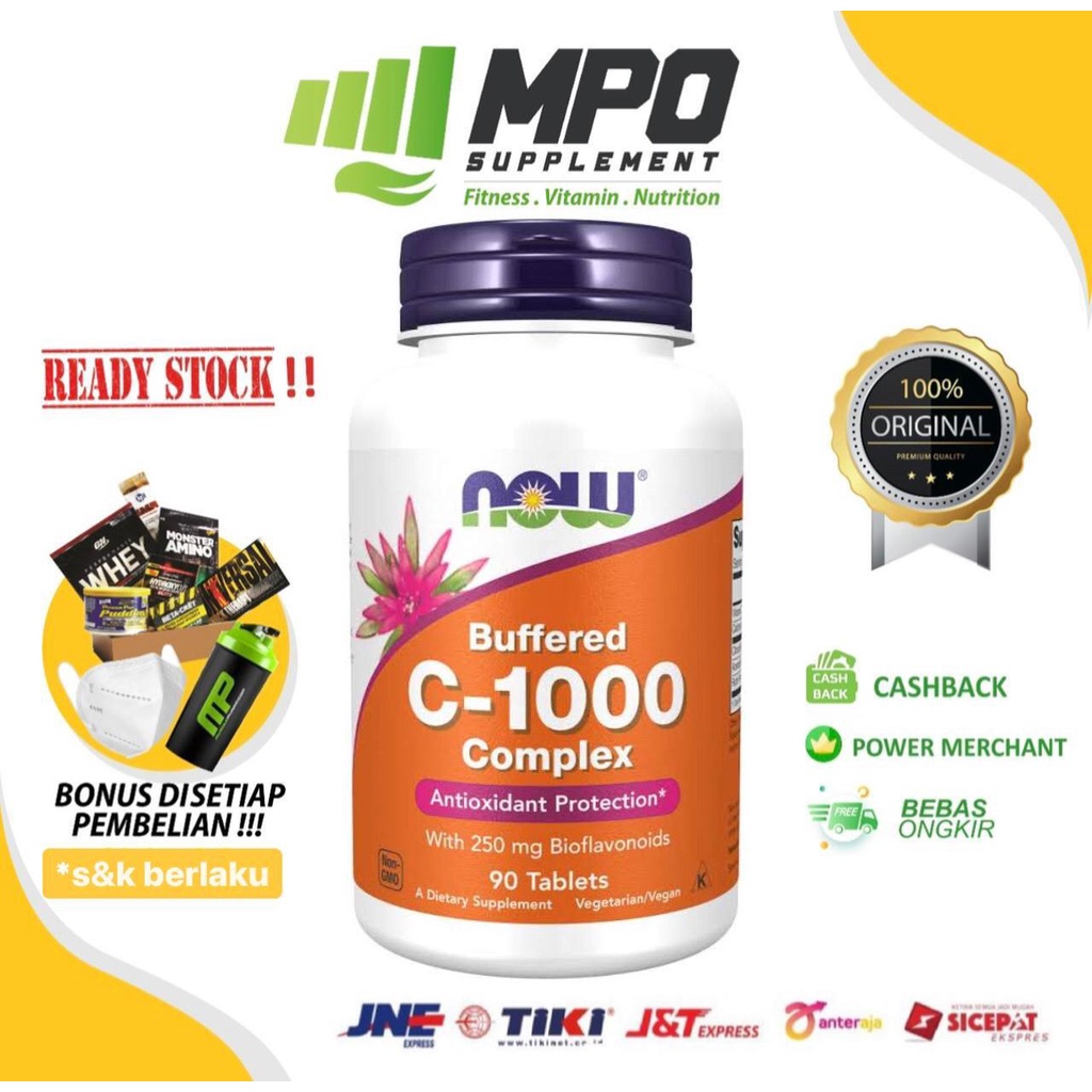 Jual NOW Vit C 1000mg Buffered 90 Tabs NOW Foods C-1000 C1000 Complex ...