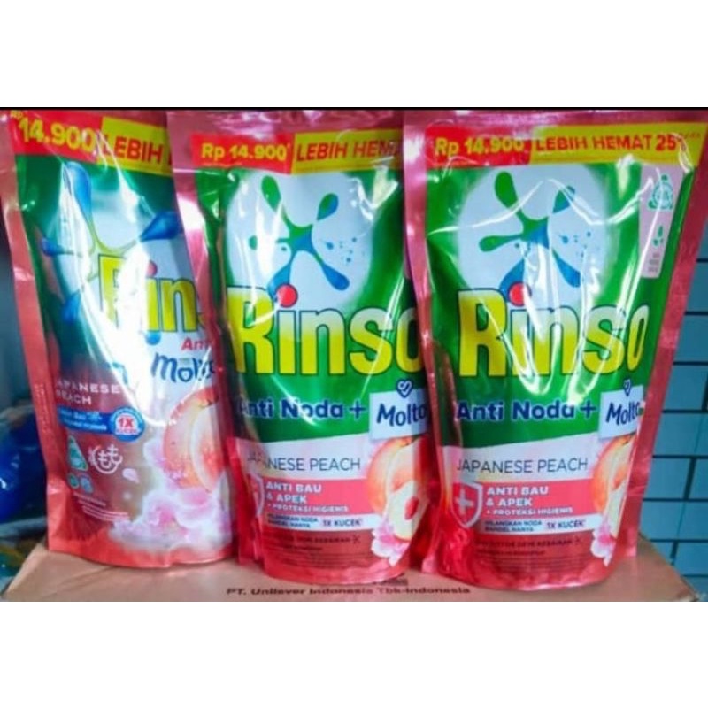 Jual Rinso molto Deterjen Cair 565 ml - Japanese Peach | Shopee Indonesia
