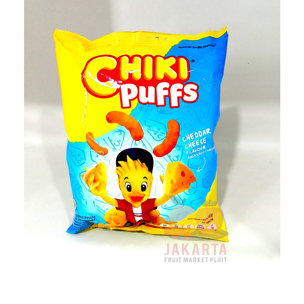Jual (CEMILAN INSTAN) CHIKI PUFFS CHEDDAR CHEESE FLOVOUR 60GR | Shopee ...