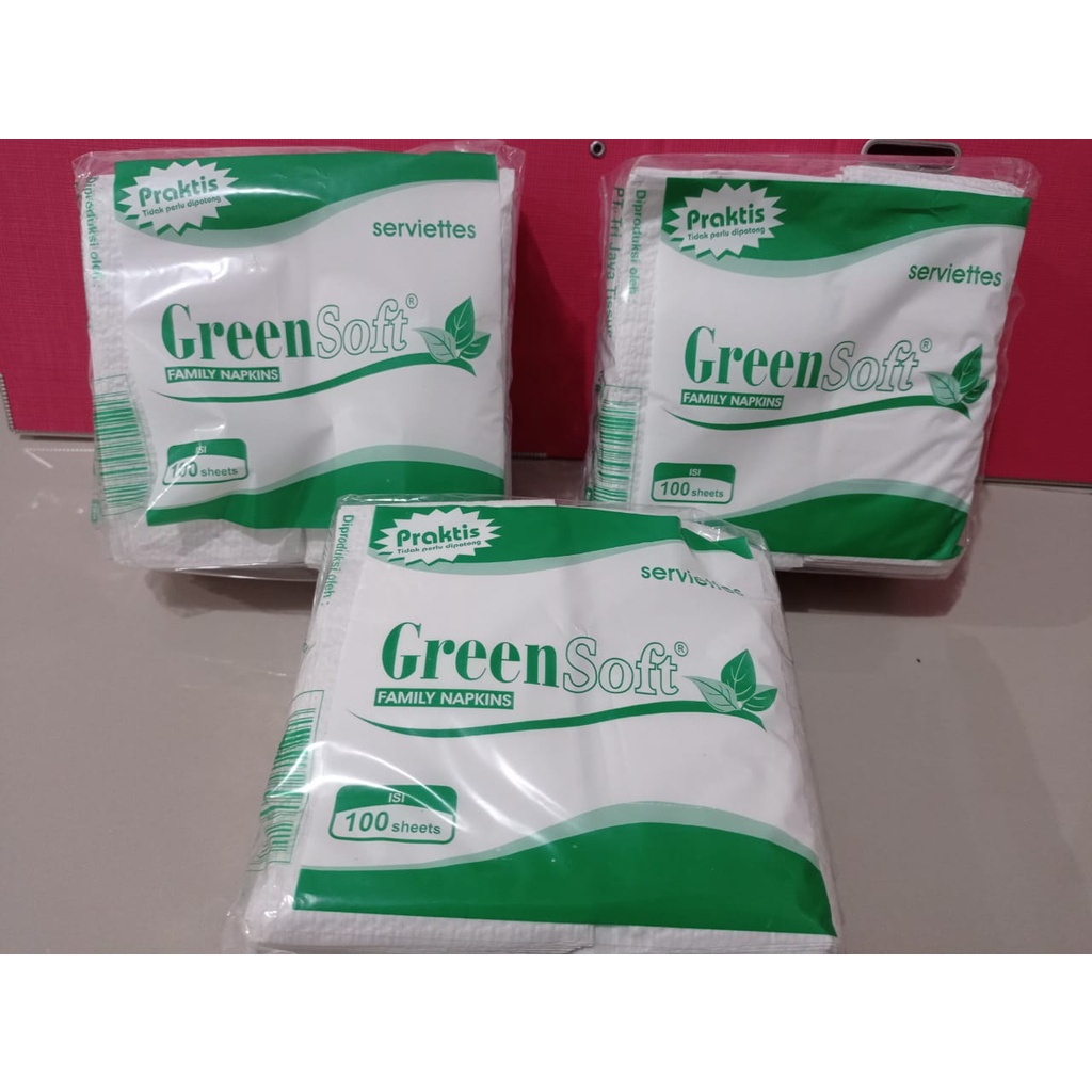 Jual Napkin Paper Tisu Green Soft Tisu Potong Kecil isi 100pcs | Shopee ...
