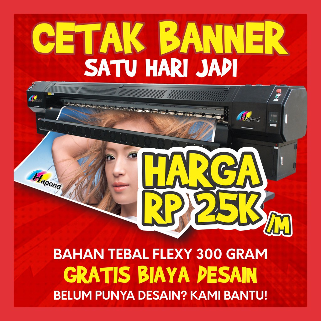 Jual Custom Free Design Cetak Banner Spanduk Backdrop Background Baliho Flexi 300g Promo Banner ...