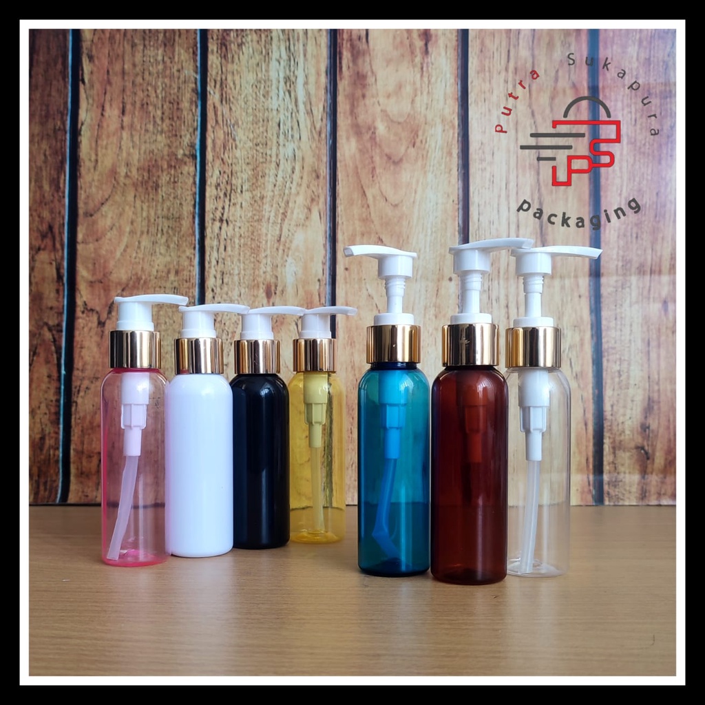 Jual Botol pump 100ml varian warna / botol lotion pump 100ml / botol kemasan sabun cair 100ml ...