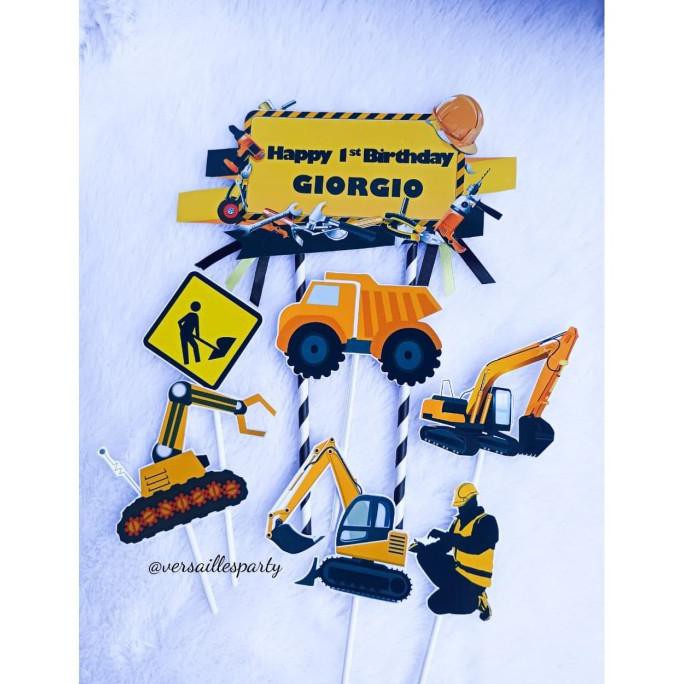 Jual Silahkan Order] Cake Topper Konstruksi/ Topper Excavator/ Hiasa ...