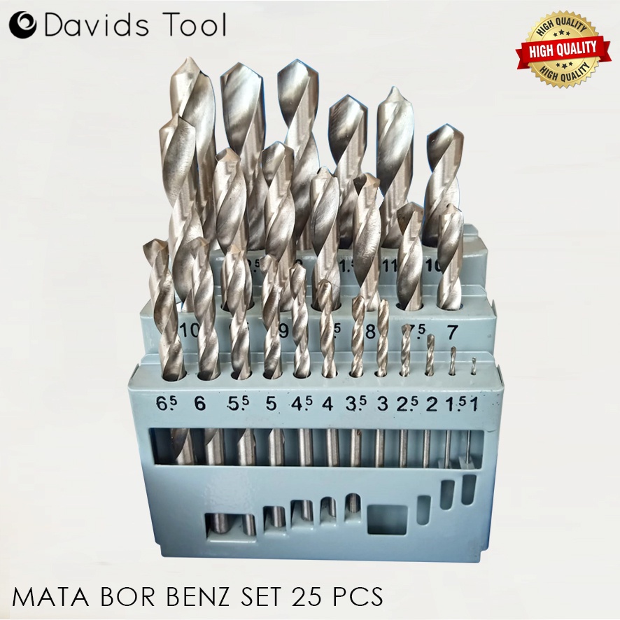 Jual Mata Bor Besi Baja Set Drill Bit Benz 25 Pcs | Shopee Indonesia