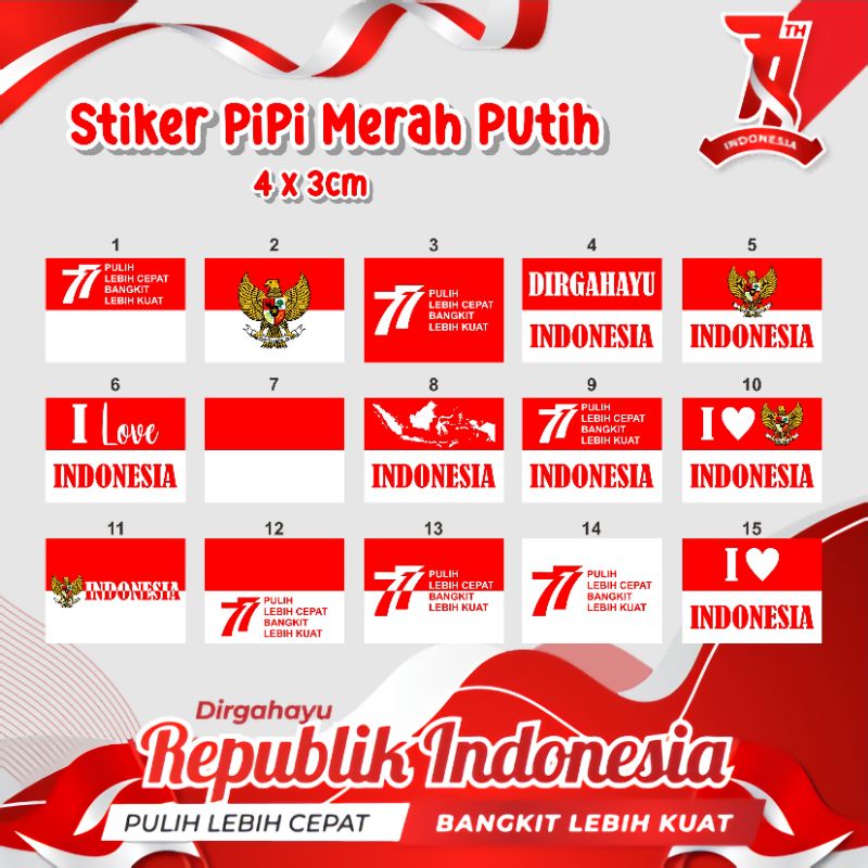 Jual Stiker Label Bendera Merah Putih Stiker Tempel Pipi Paling Murah ...
