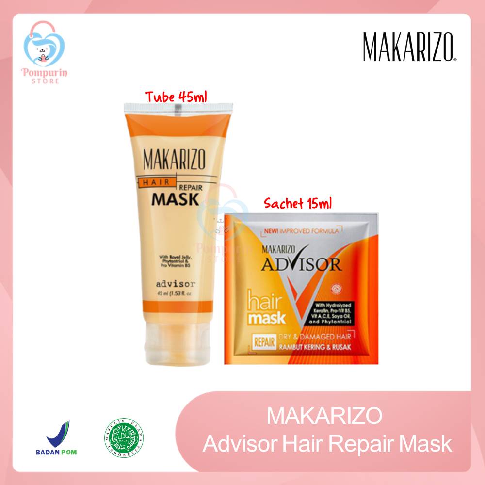 Jual Makarizo Advisor Hair Repair Mask 15ml Sachet/45ml Tube - Masker ...