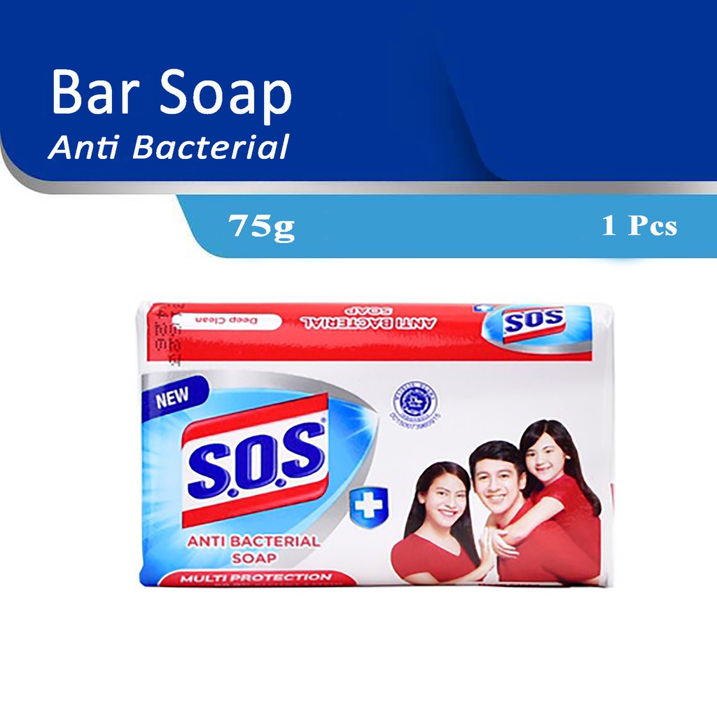 Jual SOS Sabun Batang Anti Bacterial Deep Clean 75g | Shopee Indonesia