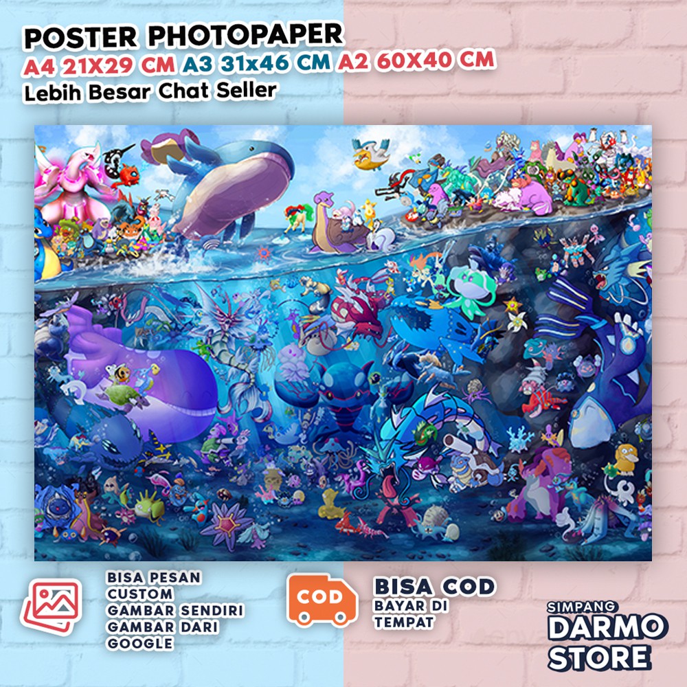 Jual Poster Kartun Pokemon Pikacu Pika Terbaru Foster Hiasan Dinding ...