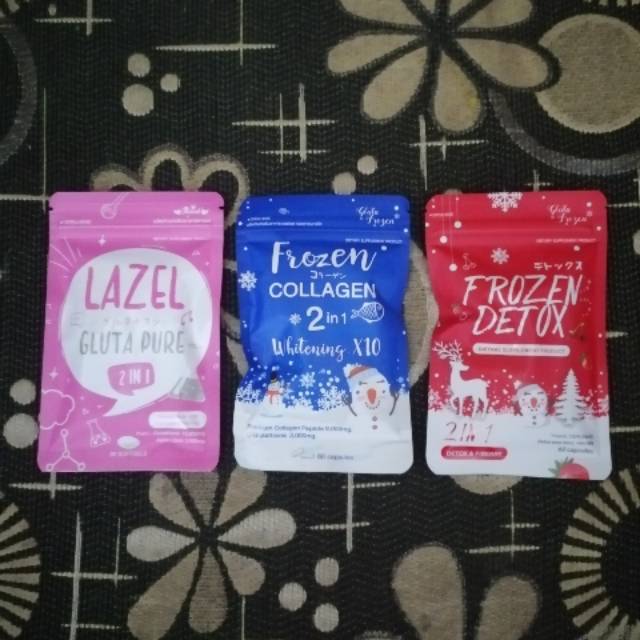 Jual LAZEL GLUTA PURE & FROZEN COLLAGEN & DETOX | Shopee Indonesia