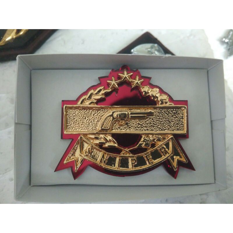 Jual pin polri-wing sniper pendek-brevet sniper laras pendek mika ...