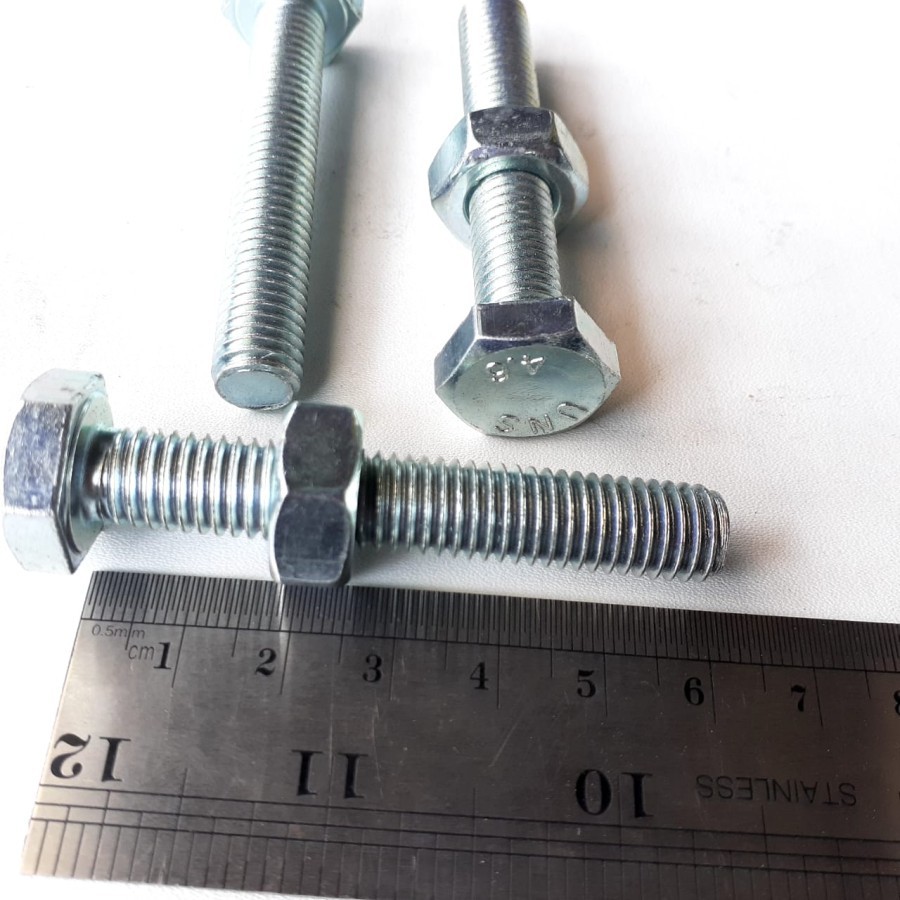 Jual BAUT MUR M10 X 60 PUTIH BMP M10X60 PANJANG 6CM 6 CM KUNCI 17 GALVANIZ GALVANIS | Shopee ...