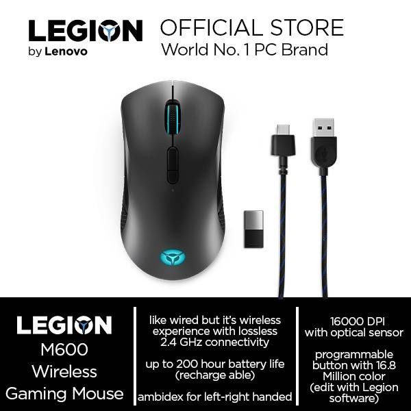 Jual Lenovo Legion M600 Wireless Gaming Mouse - Original | Shopee Indonesia