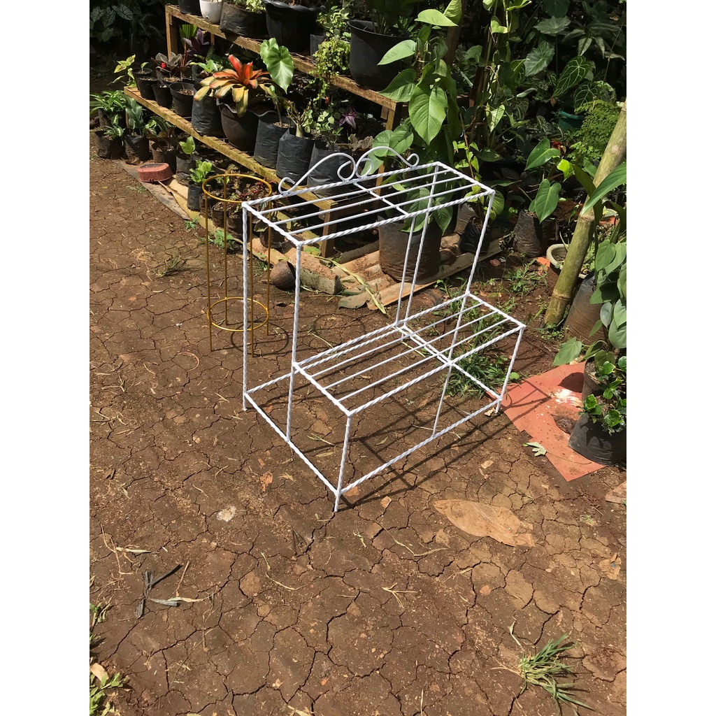 Jual STANDING RAK POT TANGGA 2 SUSUN / RAK POT BESI/RAK POT MINIMALIS ...