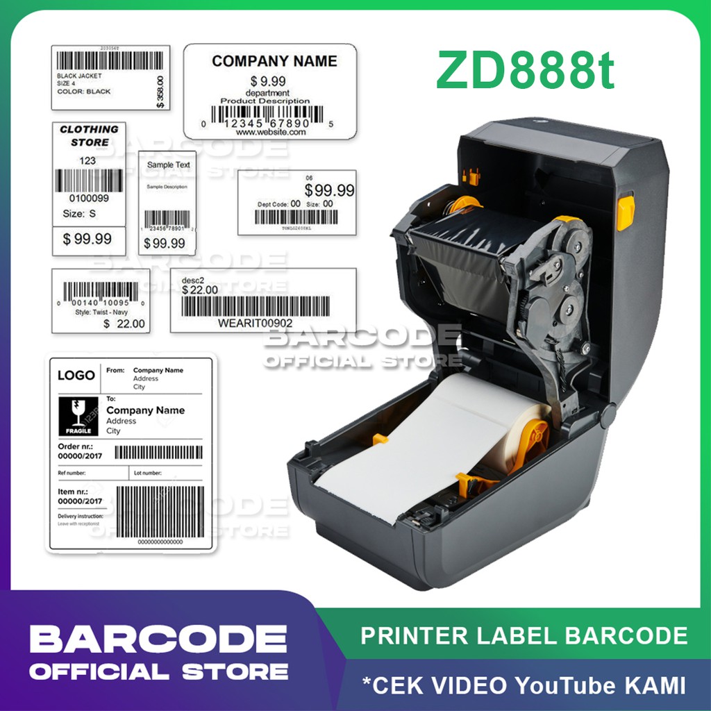 Jual Printer Cetak Stiker Label Barcode Pengiriman Marketplace Zebra ZD888 / ZD888t Indonesia ...