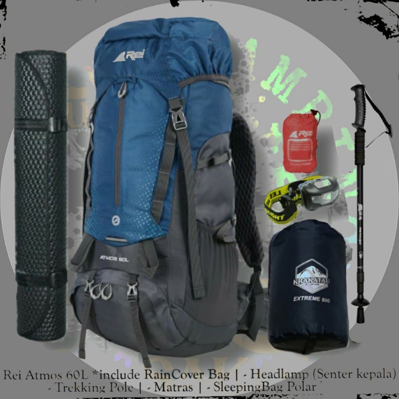 Jual Paket Tas Gunung keril Carrier rei Atmos 60 Liter / Rei Arei Atmos ...