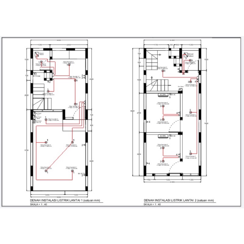 Jual Jasa Gambar Instalasi Listrik Rumah / Desain ME Rumah Tinggal ...