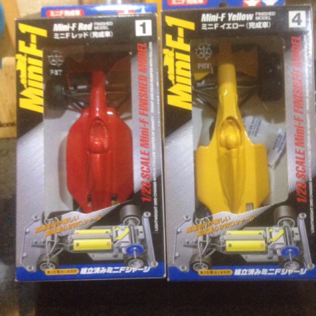 Jual Tamiya mini f1 finished model red yellow | Shopee Indonesia