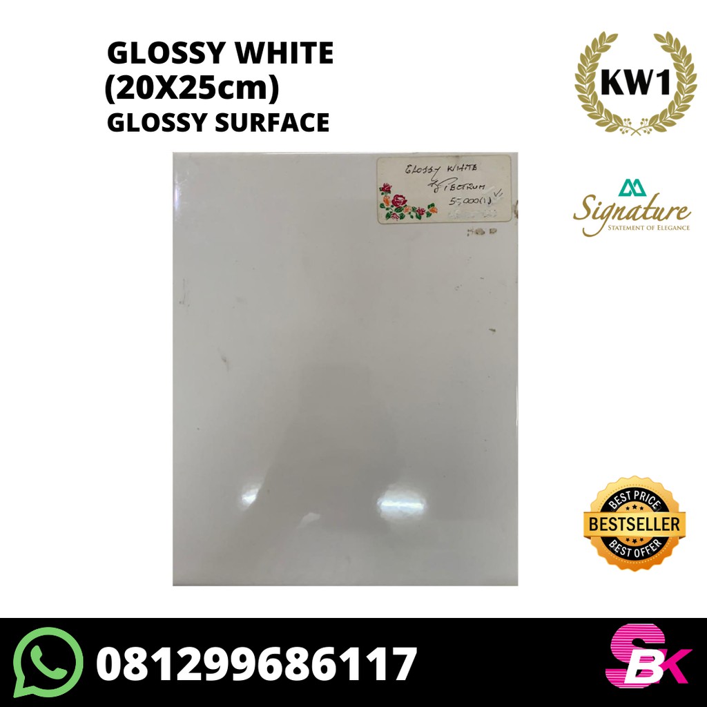 Jual Keramik Dinding 20x25 Glossy White | Shopee Indonesia