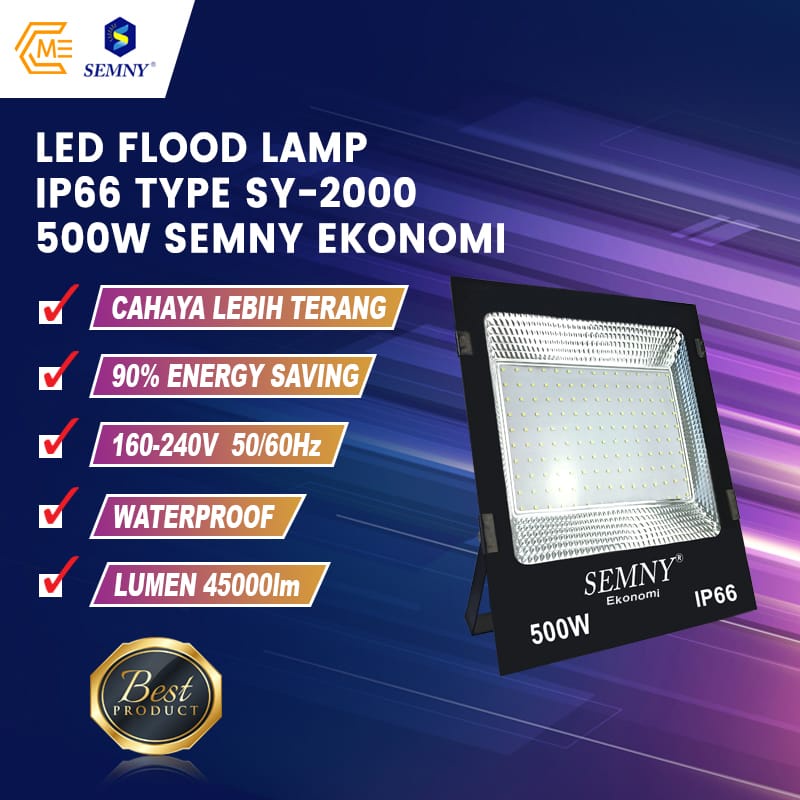 Jual Lampu Sorot FLOOD LAMP LED 500W 220V SY - 2000 IP66 Semny Ekonomi ...
