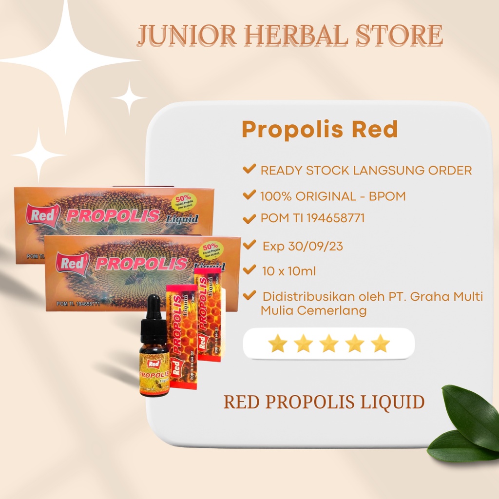 Jual Red Propolis Liquid / Propolis Red Liquid Original 10 X 10ml ...