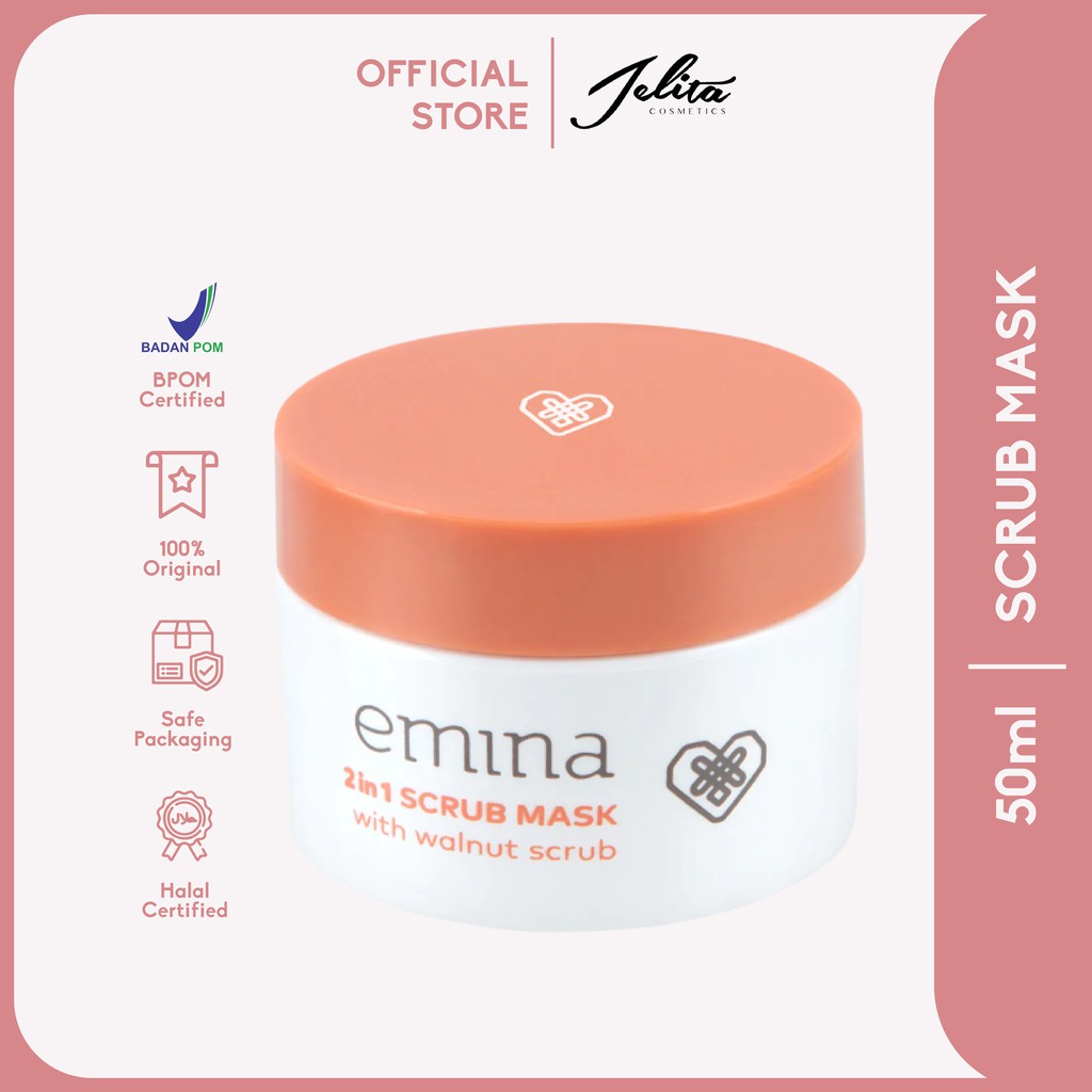 Jual Jelita Cosmetics - Emina 2 in 1 Scrub Mask | Shopee Indonesia