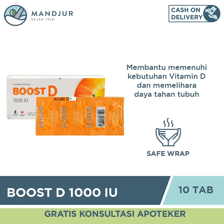 Jual Boost D 1000 IU 10 Tablet - Vitamin D 1000 IU Jaga Imunitas Tubuh ...
