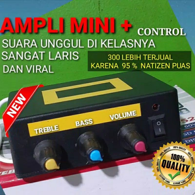 Jual Amplifier Mini 5 Vol plus tone control Tinggal pakai Suara glerrr ...