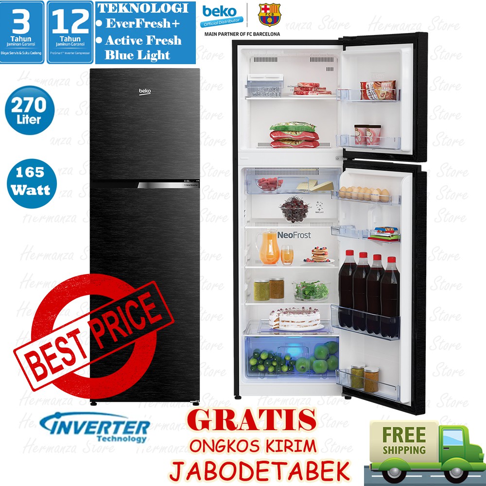 Kulkas 2 Pintu Inverter 270 Liter Beko RDNT271I50VZWB (FREE ONGKIR ...
