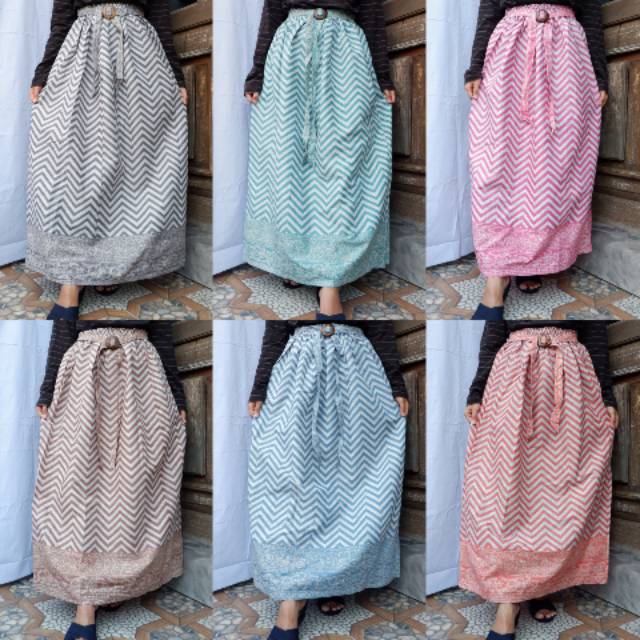 Jual ROK MAZI KATUN BATIK WARNA SOFT (PASTEL) | Shopee Indonesia