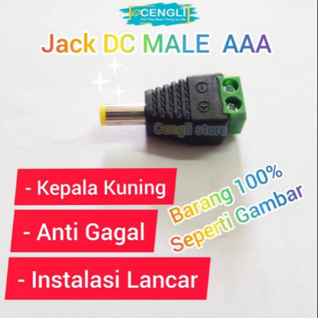 Jual Jack DC male Taiwan / Connector Adaptor / Jack dc / Jack CCTV ...