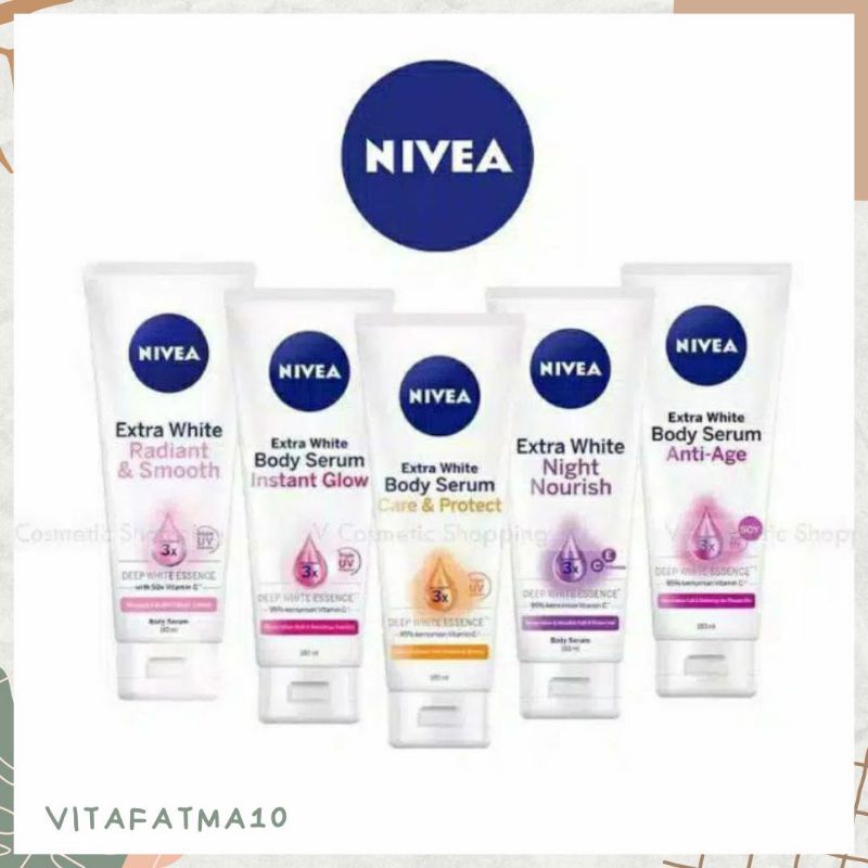 Jual NIVEA BODY SERUM RADIANT & SMOOTH/NIGHT NOURISH/CARE & PROTECT/INSTANT GLOW/ANTI AGE/C&E ...
